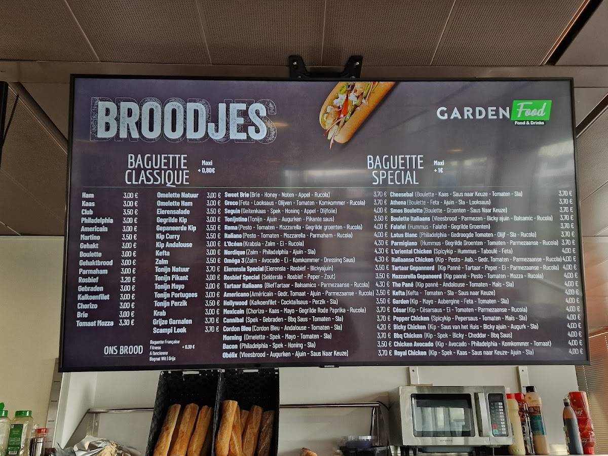 Menu au Garden Food & Drinks, Zaventem