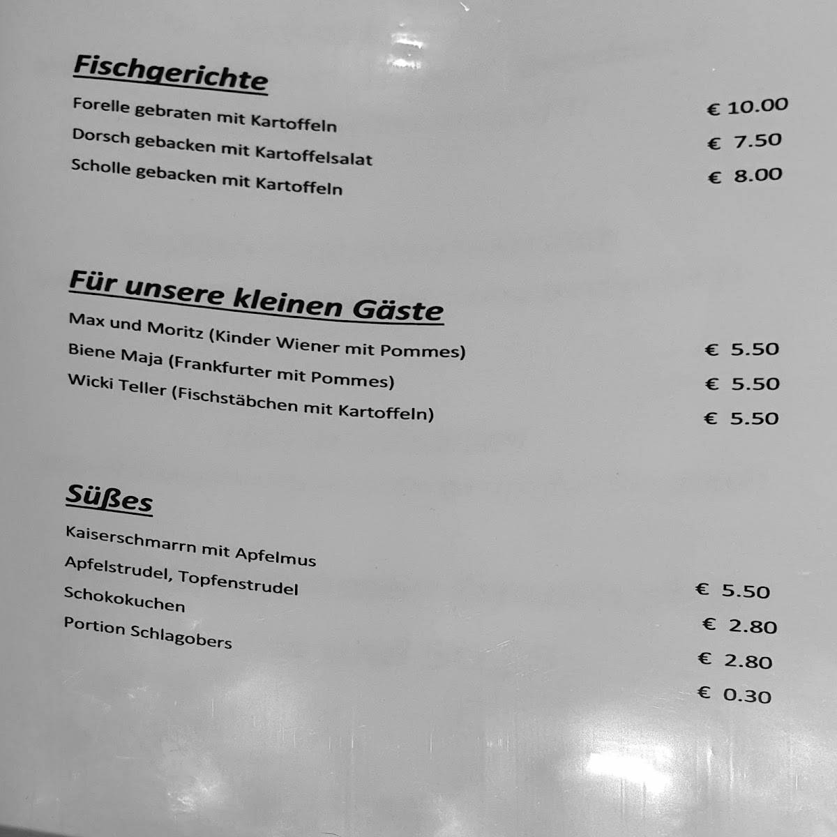 Speisekarte von Gasthaus Zur Kaisergams restaurant, Eisenerz