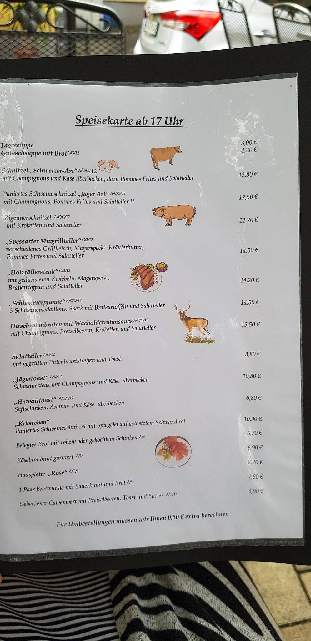 Speisekarte von Gasthof Zur Rose restaurant, Dammbach