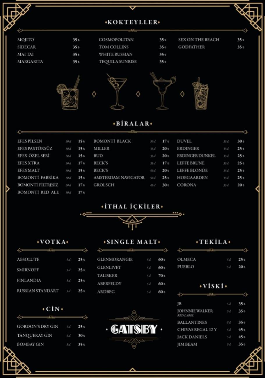 Menu at Gatsby Coffee Hub, Phocaea