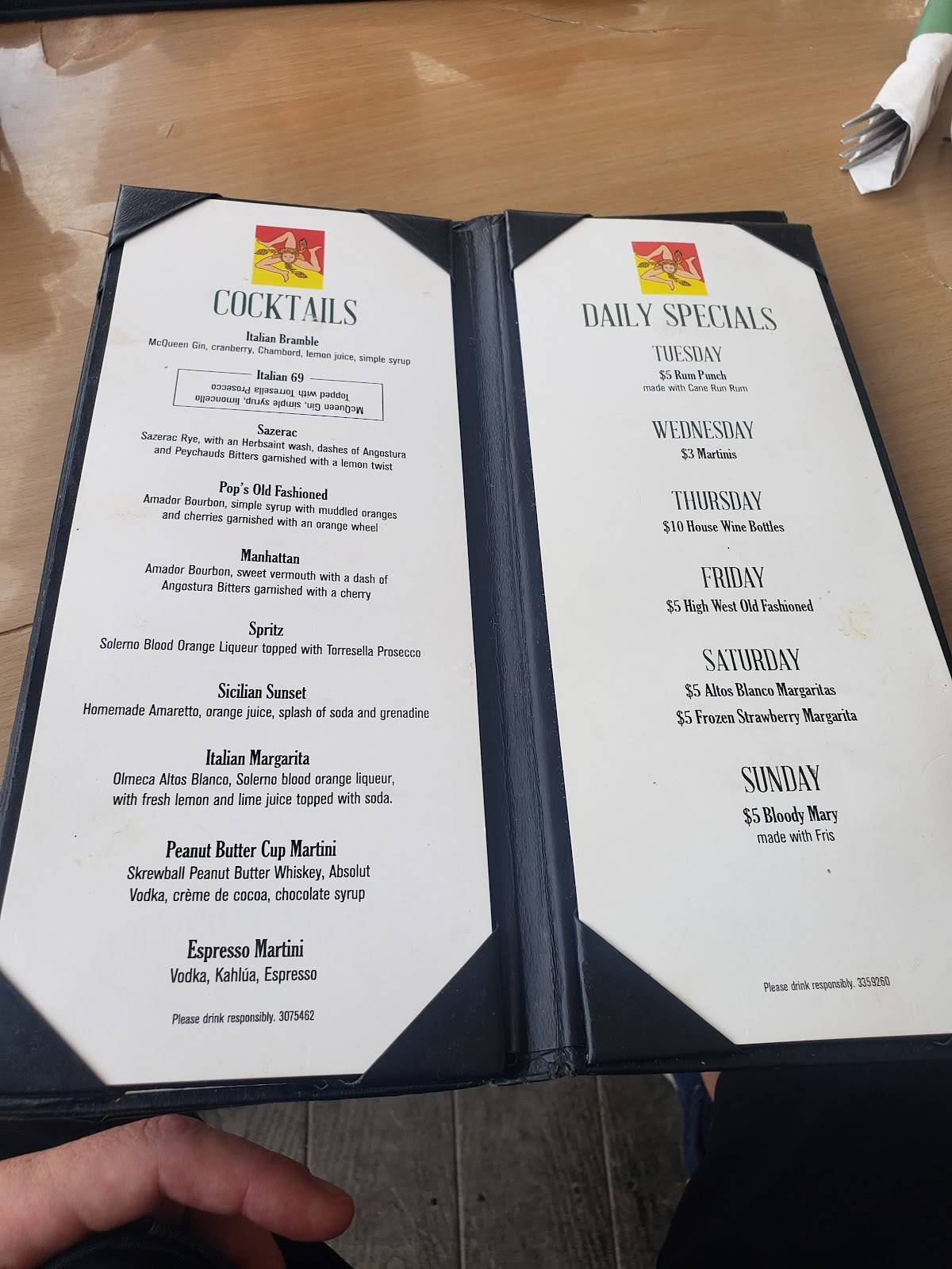 Menu at Gendusa's Italian Eatery pizzeria, Kenner