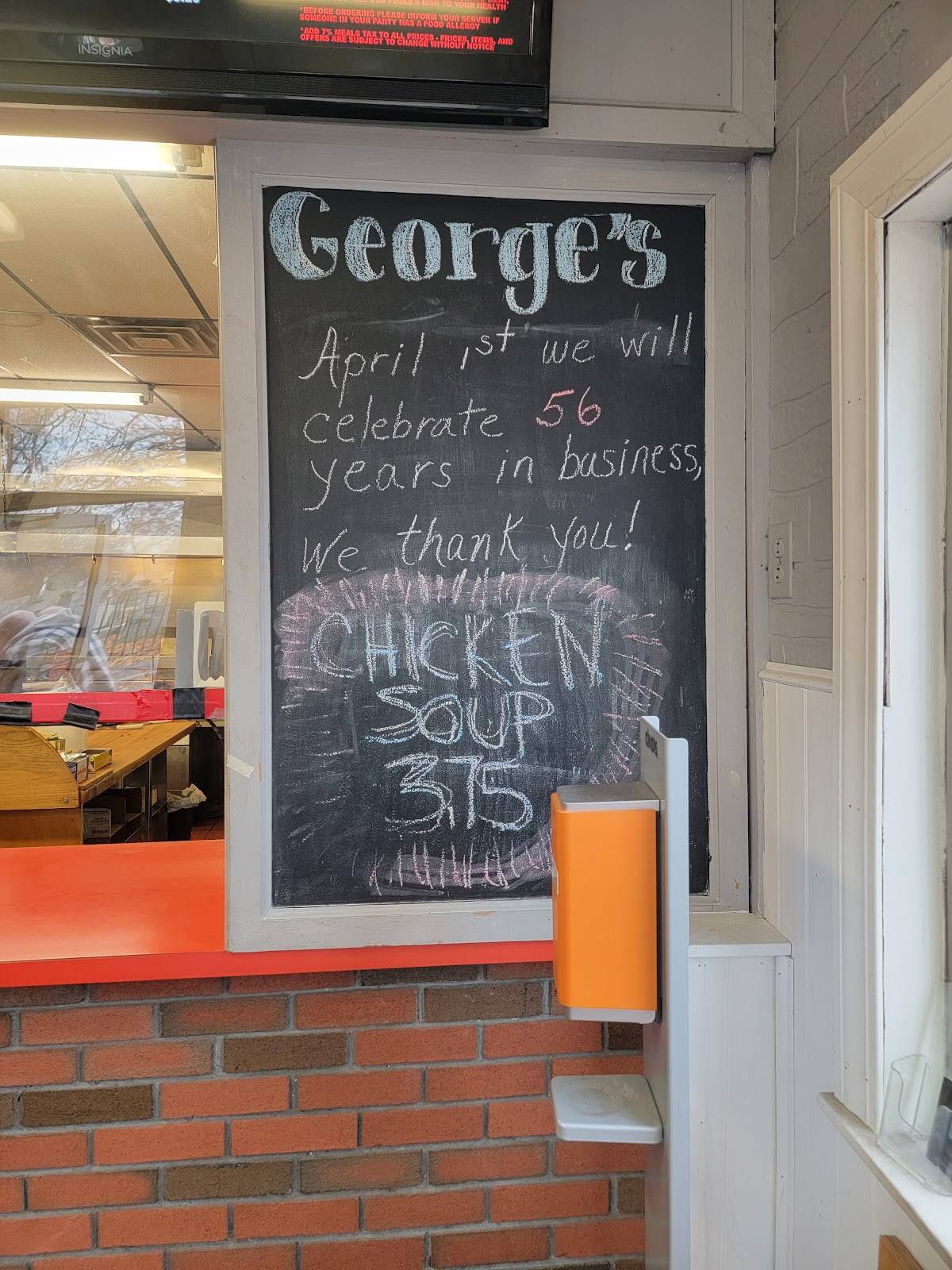 Menu at George's Delicatessen restaurant, Lowell