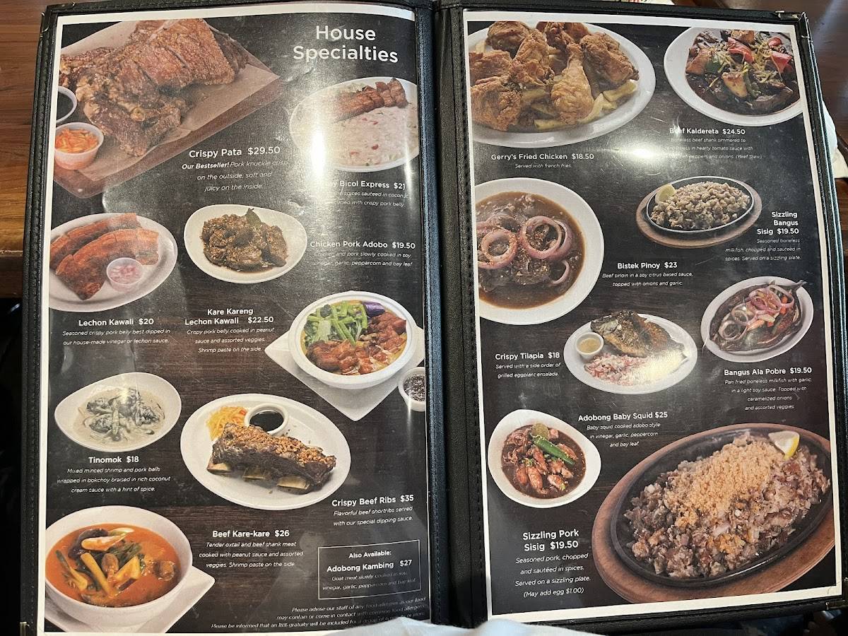Menu at Gerry's Grill restaurant, Artesia, South St #107