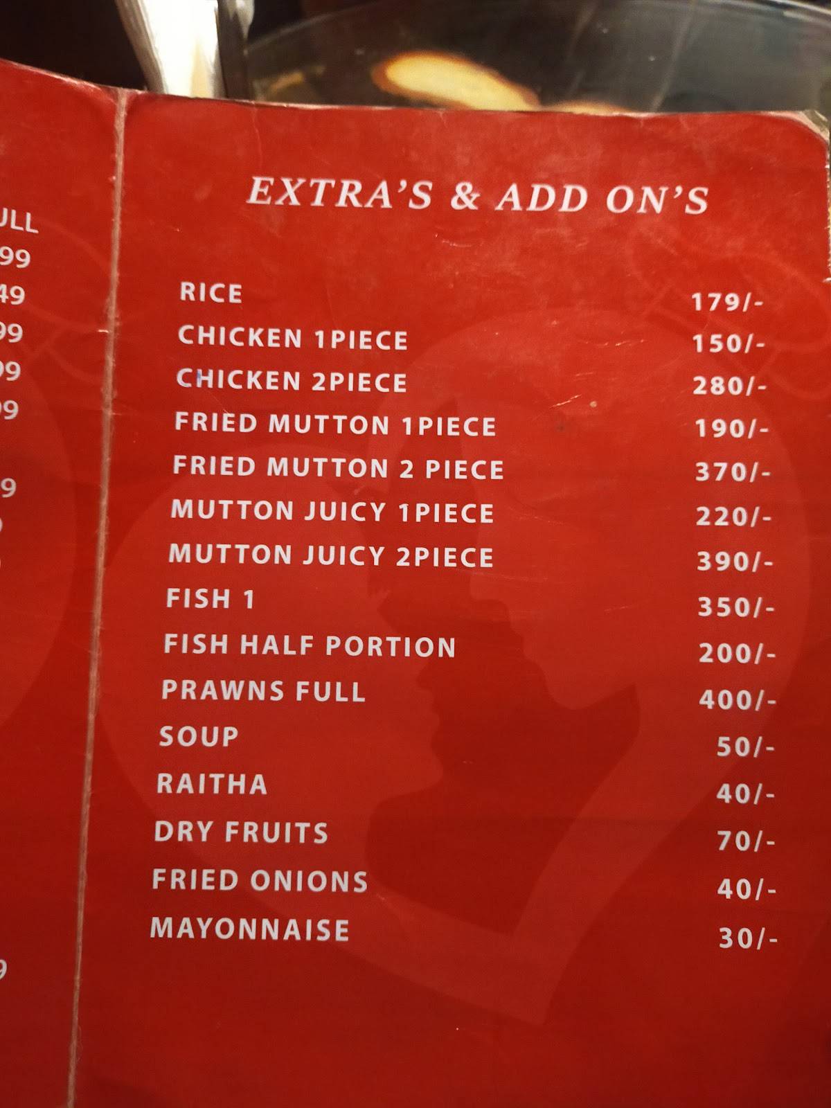 Menu at Girlfriend Mandi, Hyderabad, H no 1