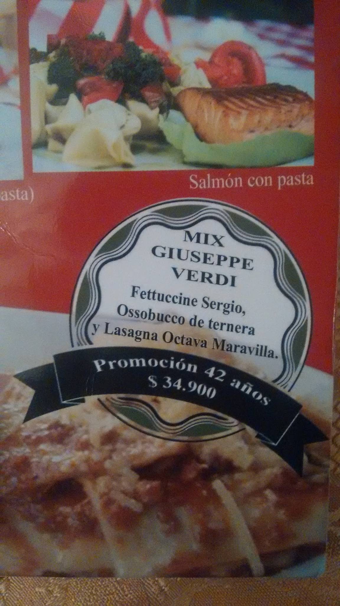Carta del restaurante Giuseppe Verdi, Bogotá, Cl. 58 #5-35