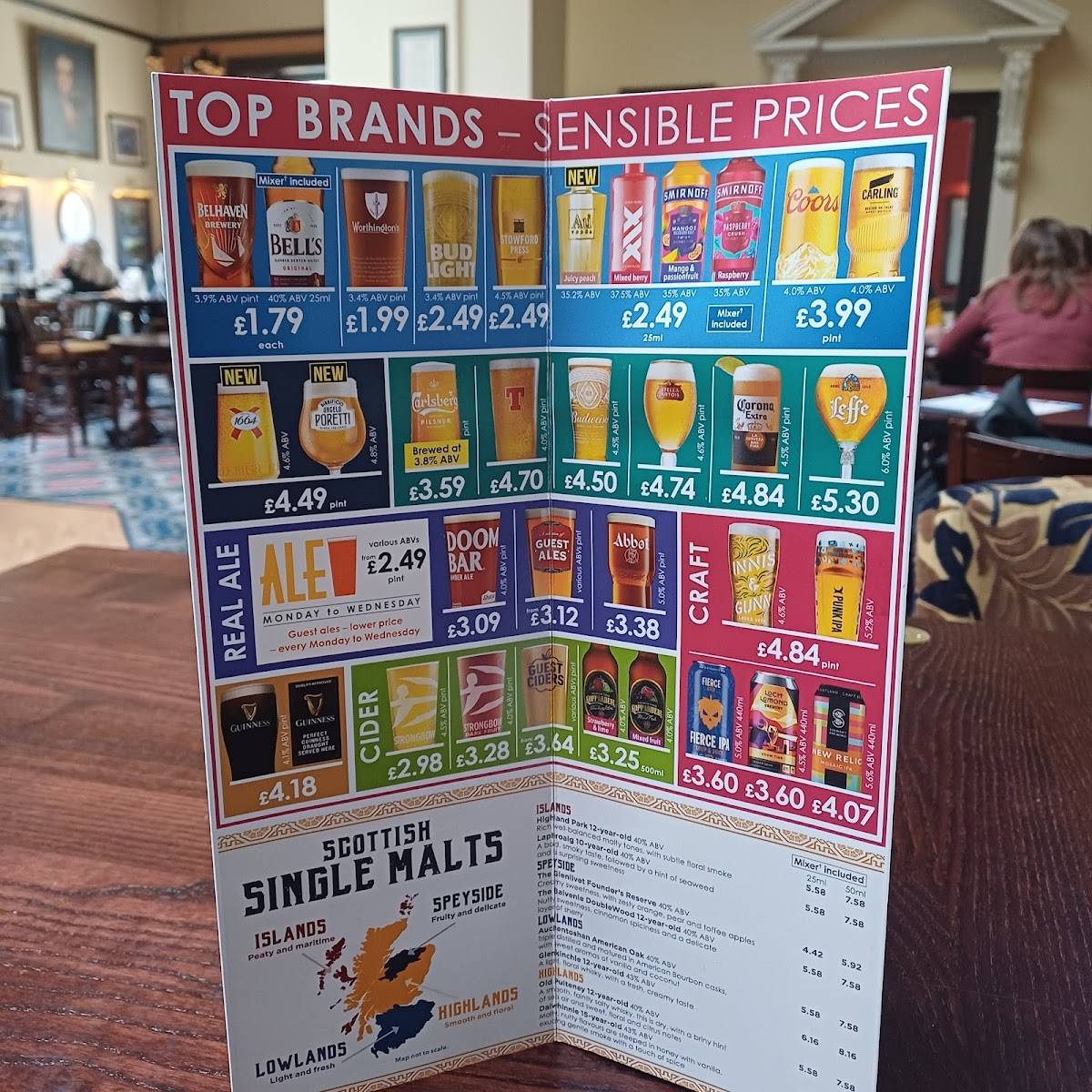 Menu at The Counting House - JD Wetherspoon pub & bar, Glasgow