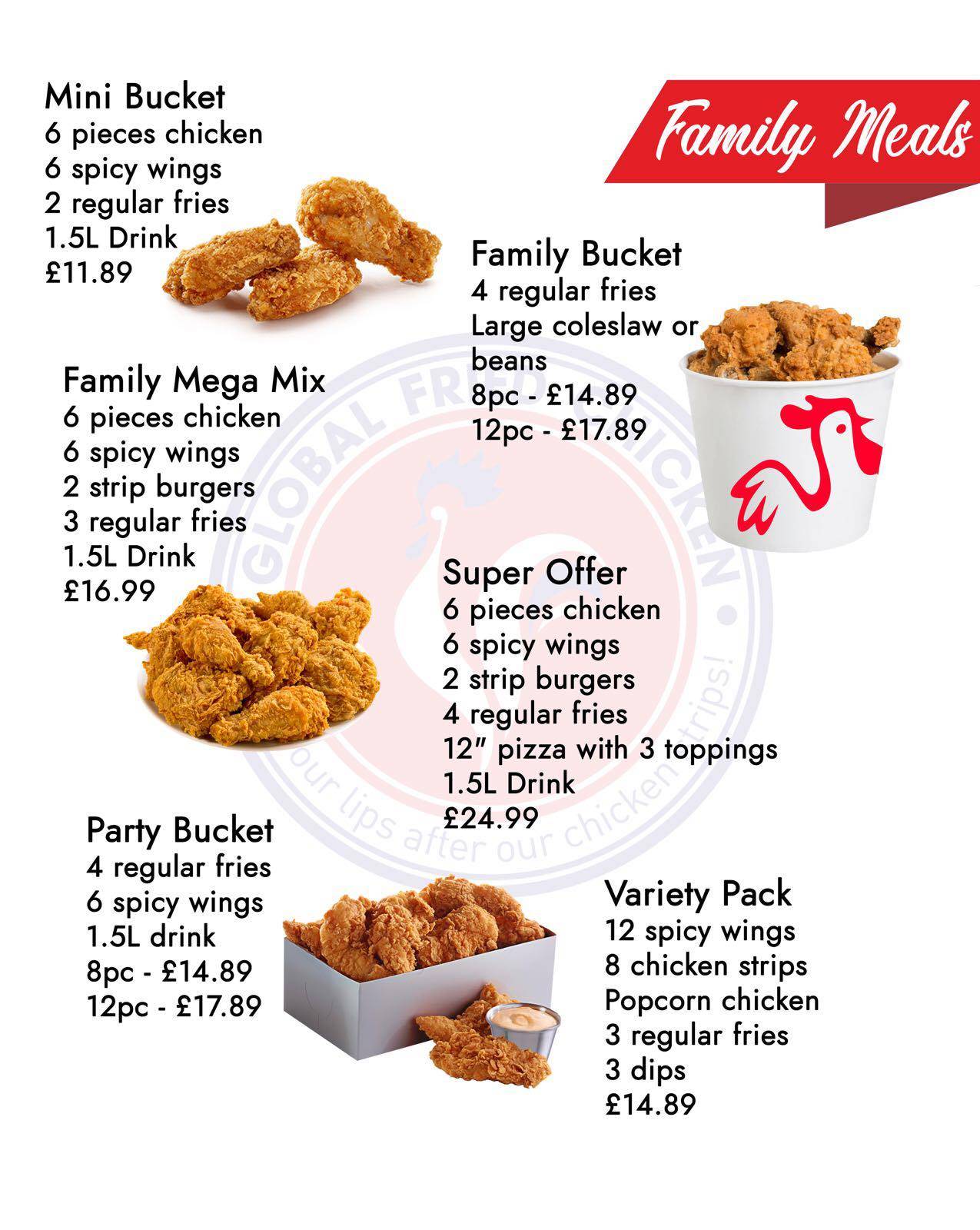 Menu at Global Fried Chicken restaurant, Edinburgh
