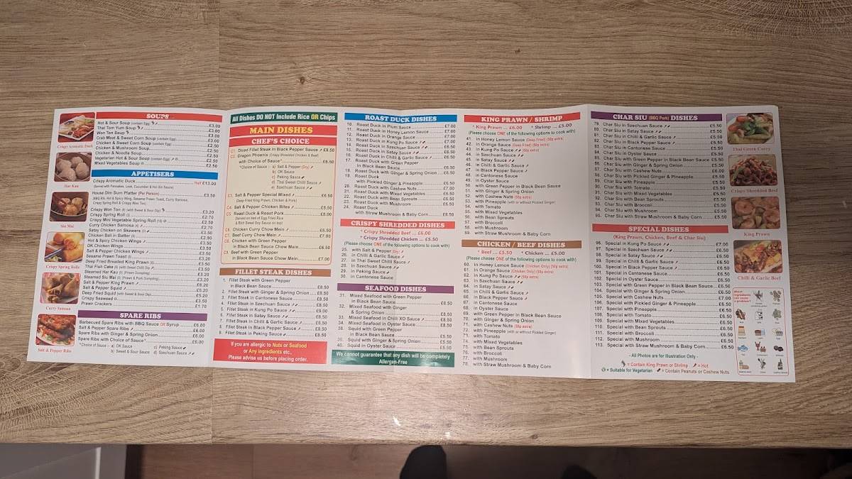 Menu at Golden Boat fast food, Stockport