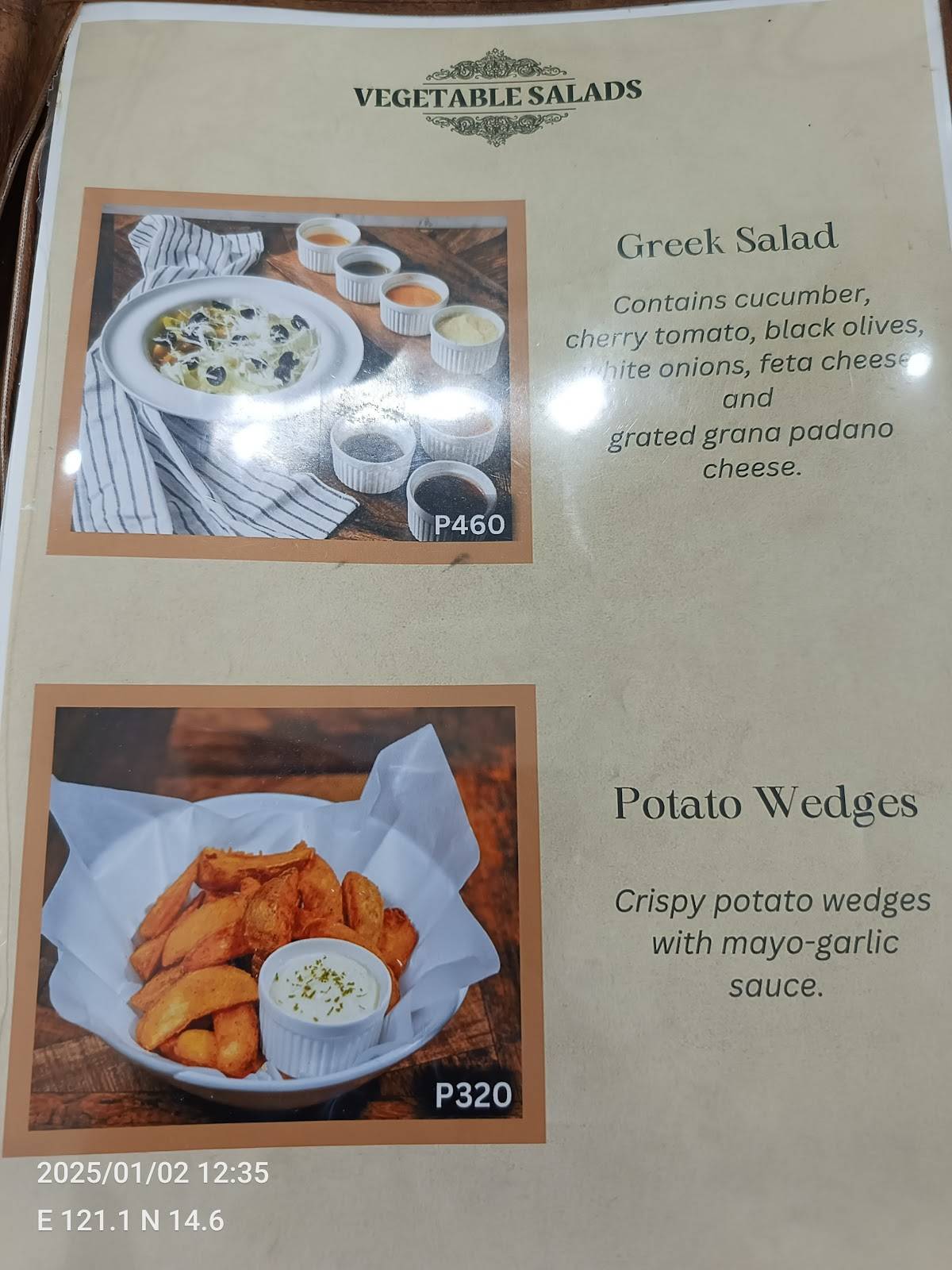 Menu at Good Pastry Cafe, San Juan