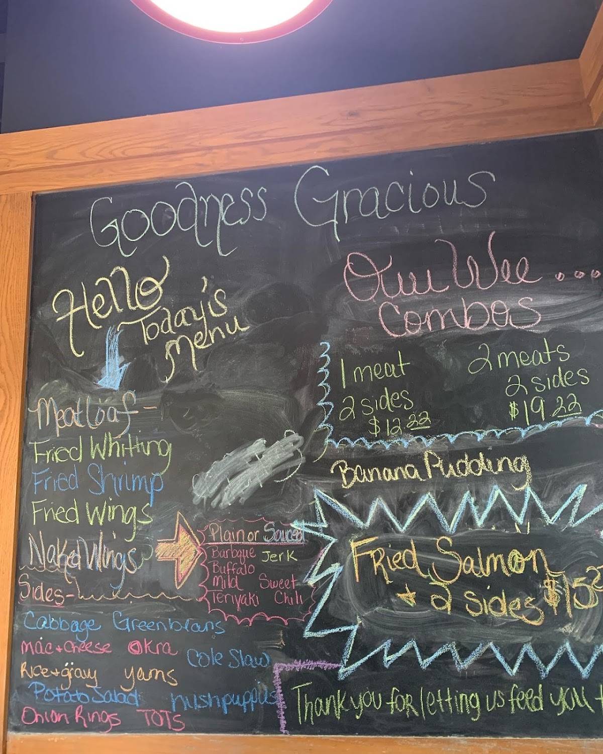 Menu at Goodness Gracious of W/S restaurant, Winston-Salem