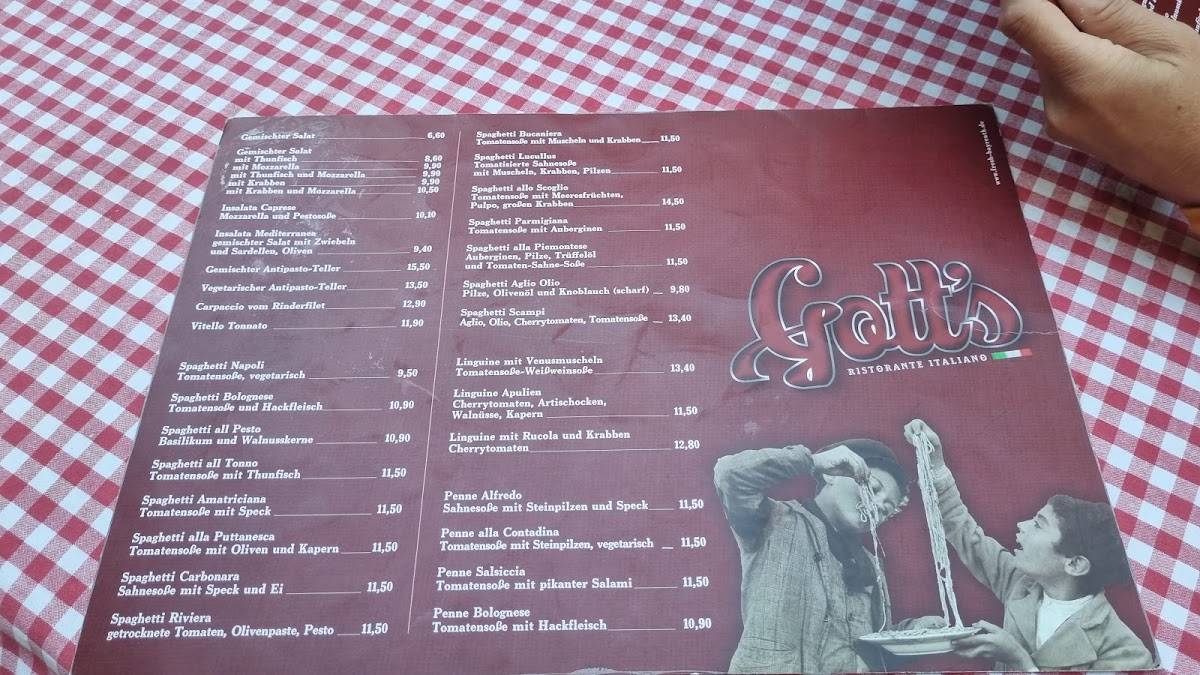 Menu at Gott's restaurant, Bayreuth