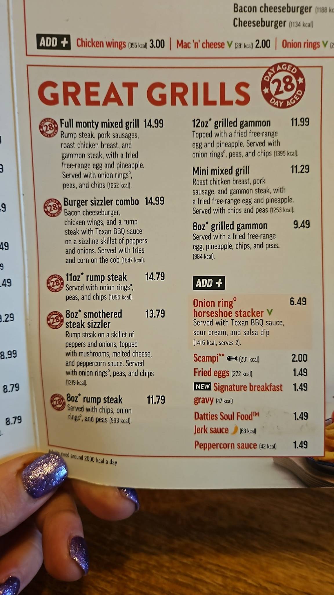 Menu at Grandstand pub & bar, Hereford
