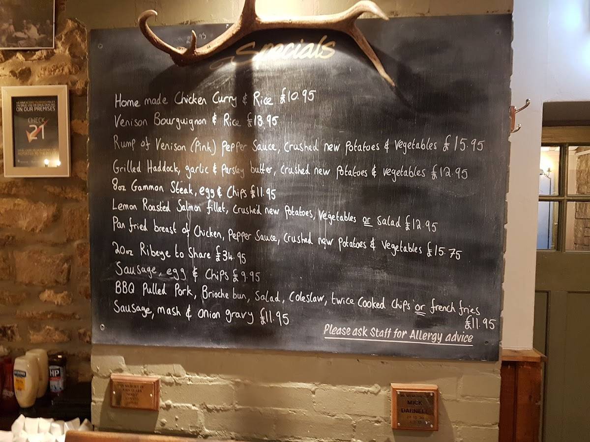 Menu at The Stag Barkston, Grantham