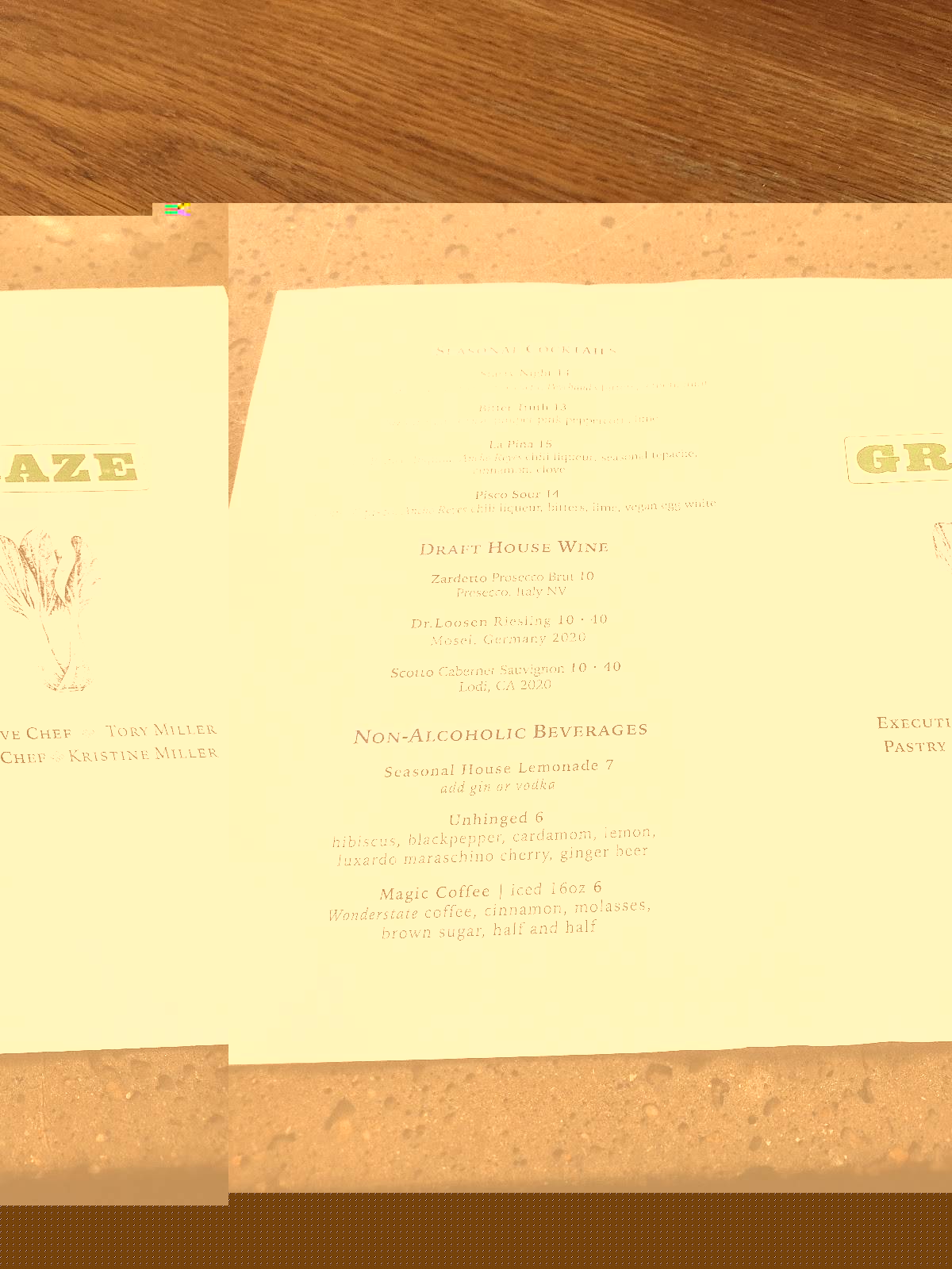 Menu at Graze Restaurant, Madison