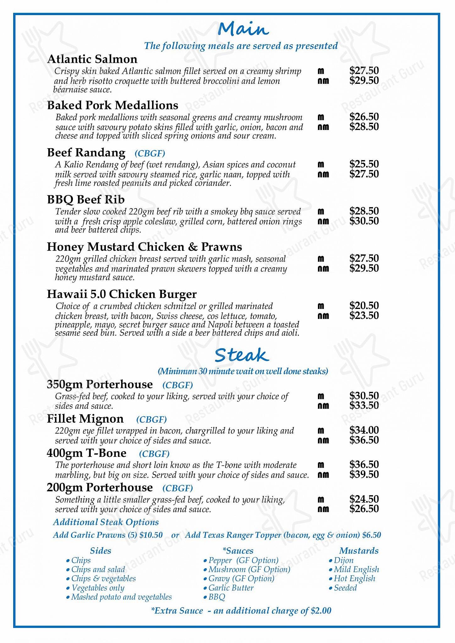 Menu at Greensborough RSL pub & bar, Greensborough