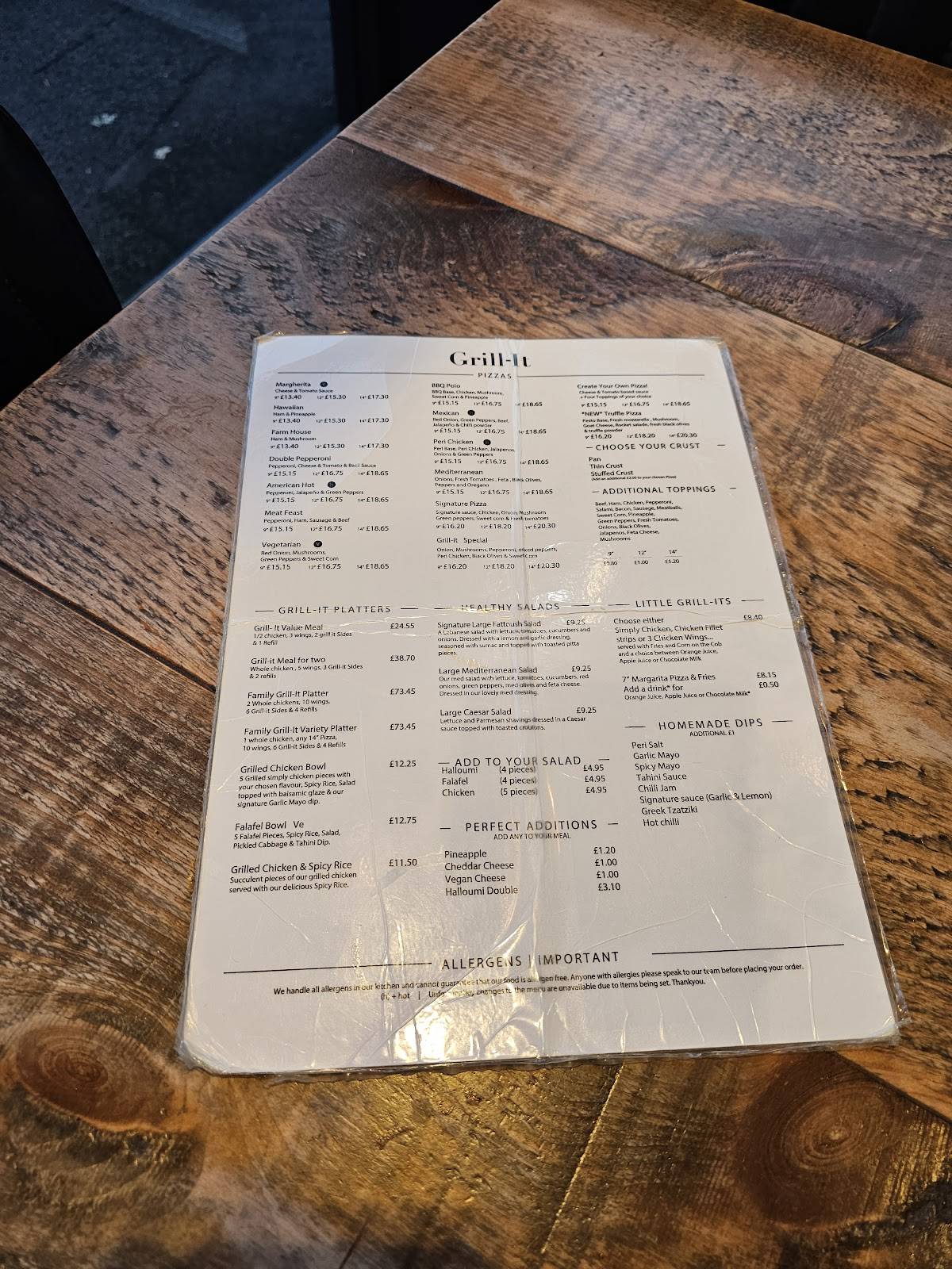 Menu at Grill-It Stafford Road restaurant, Wolverhampton