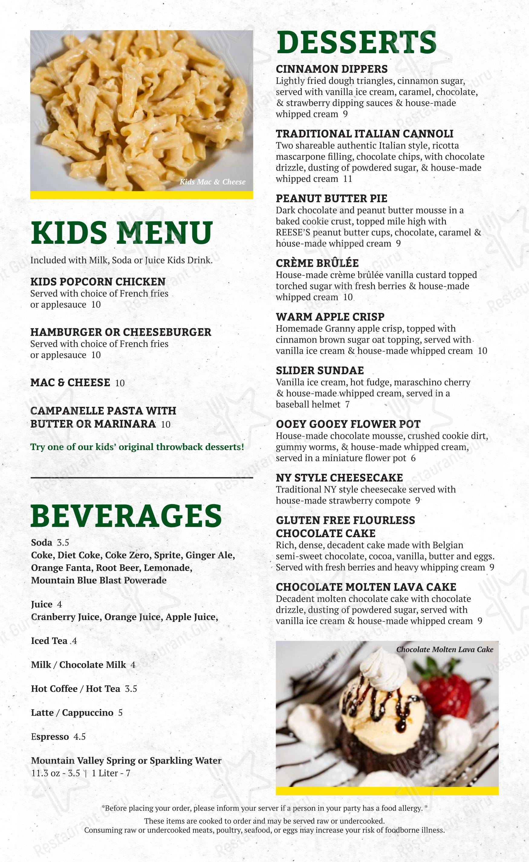 Menu at Ground Round Grill & Bar, Bangor