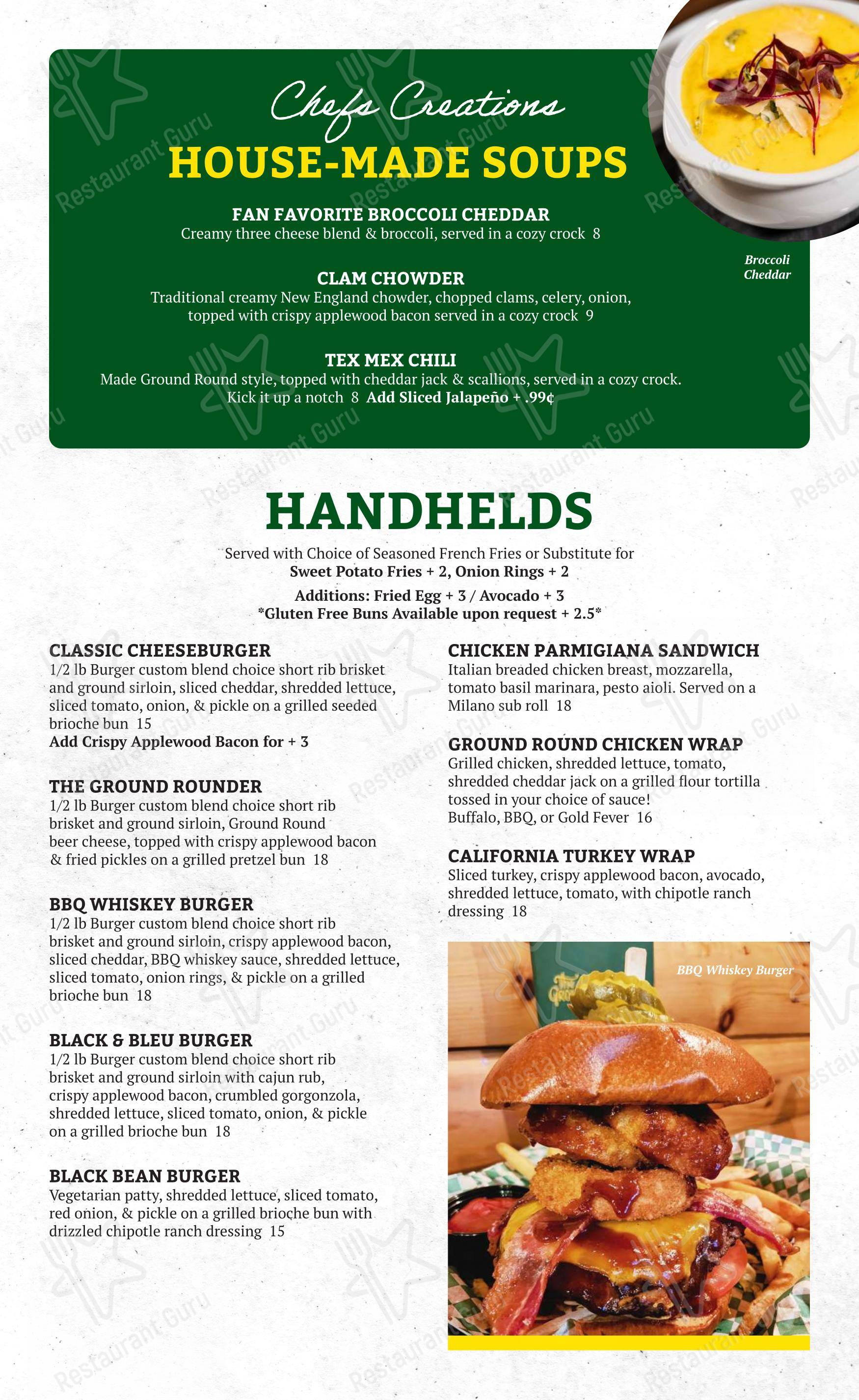 Menu at Ground Round Grill & Bar, Bangor