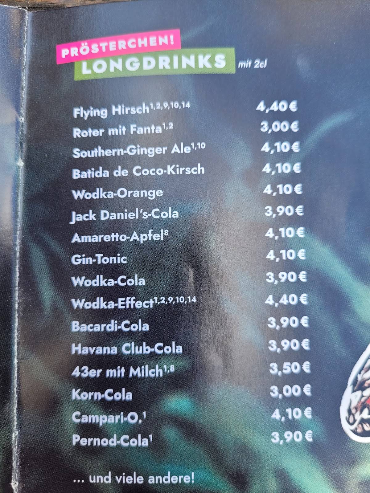 Speisekarte von Grüner Jäger - Kneipe pub & Bar, Osnabrück