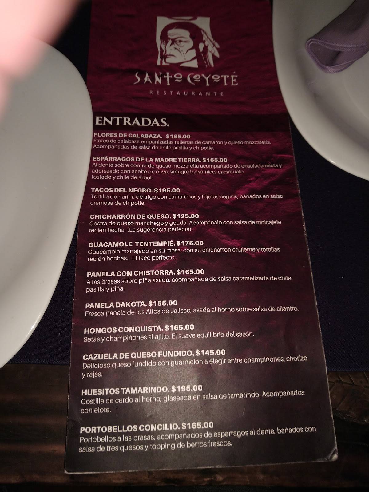 Carta del restaurante Santo Coyote, Guadalajara, C. Miguel Lerdo del ...