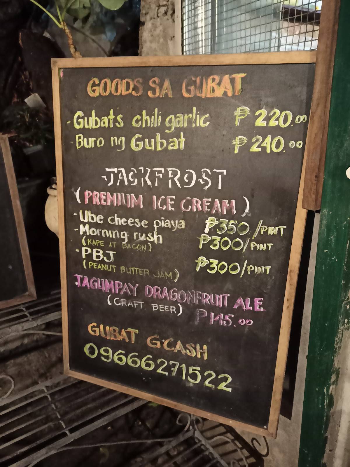 Menu at Gubat QC restaurant, Quezon City