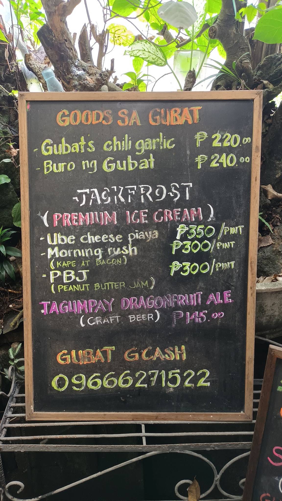 Menu at Gubat QC restaurant, Quezon City