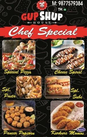 Menu at Gup shup house, Ludhiana