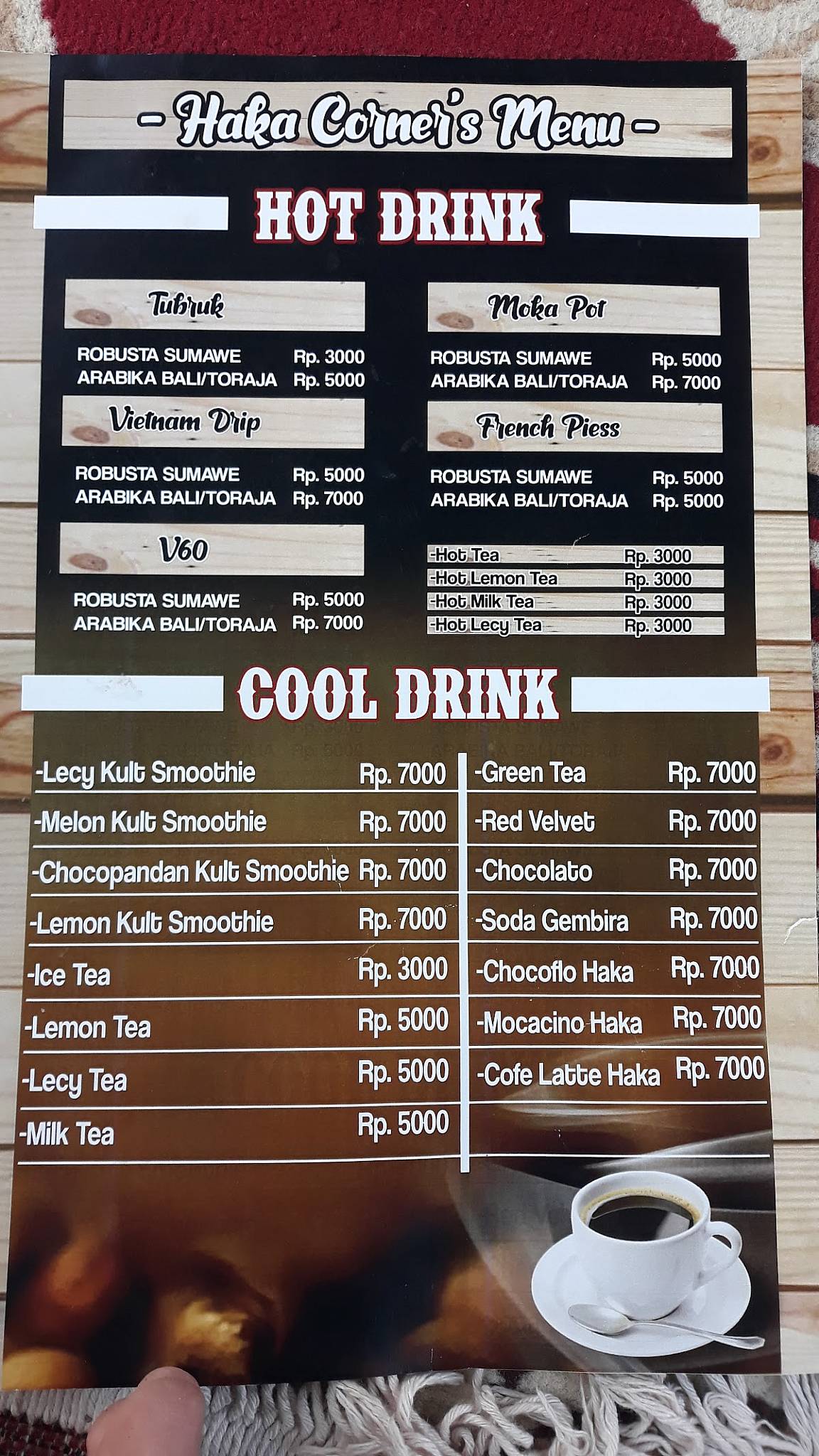 Menu at HAKA CORNER cafe, Sumbermanjing Wetan