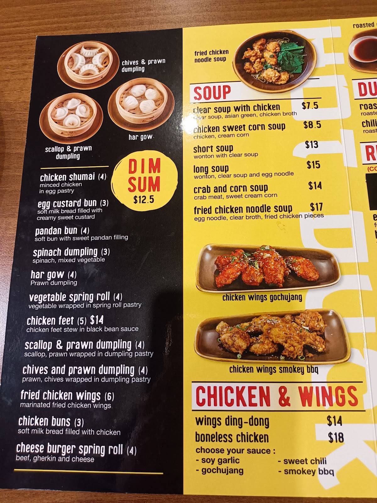 Menu at HOT DUCK restaurant, Plumpton