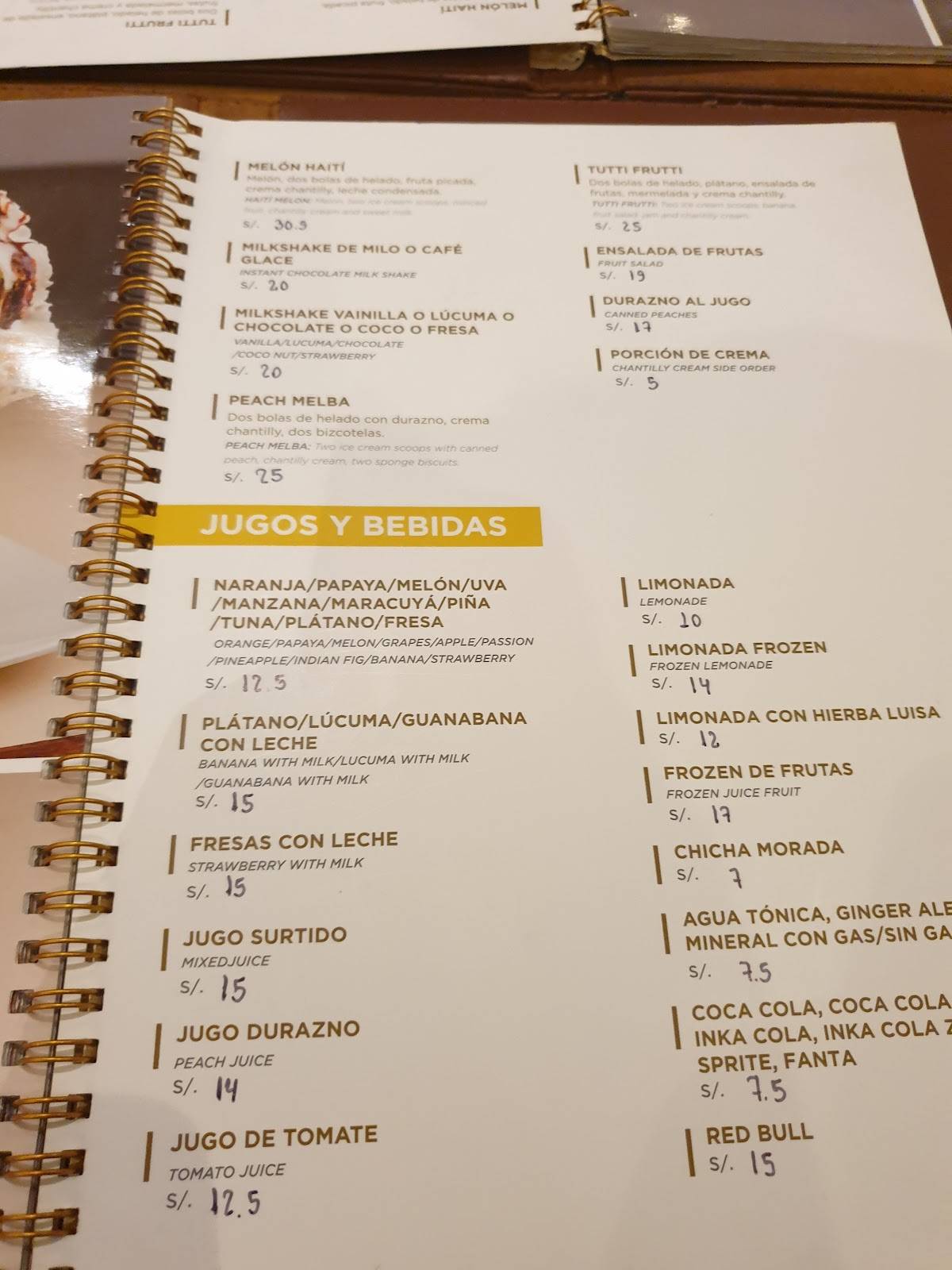 Menu at Haití Café - Bar - Restaurant, Miraflores