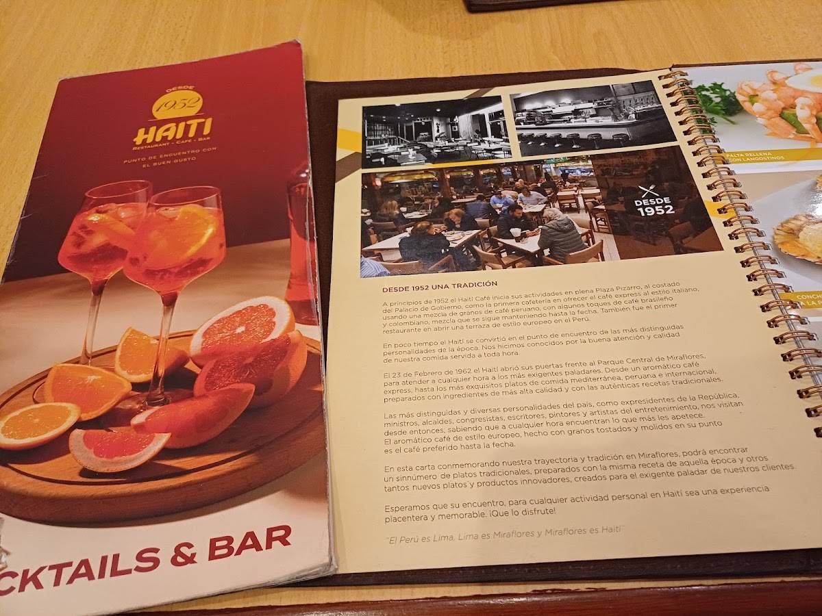 Menu at Haití Café - Bar - Restaurant, Miraflores