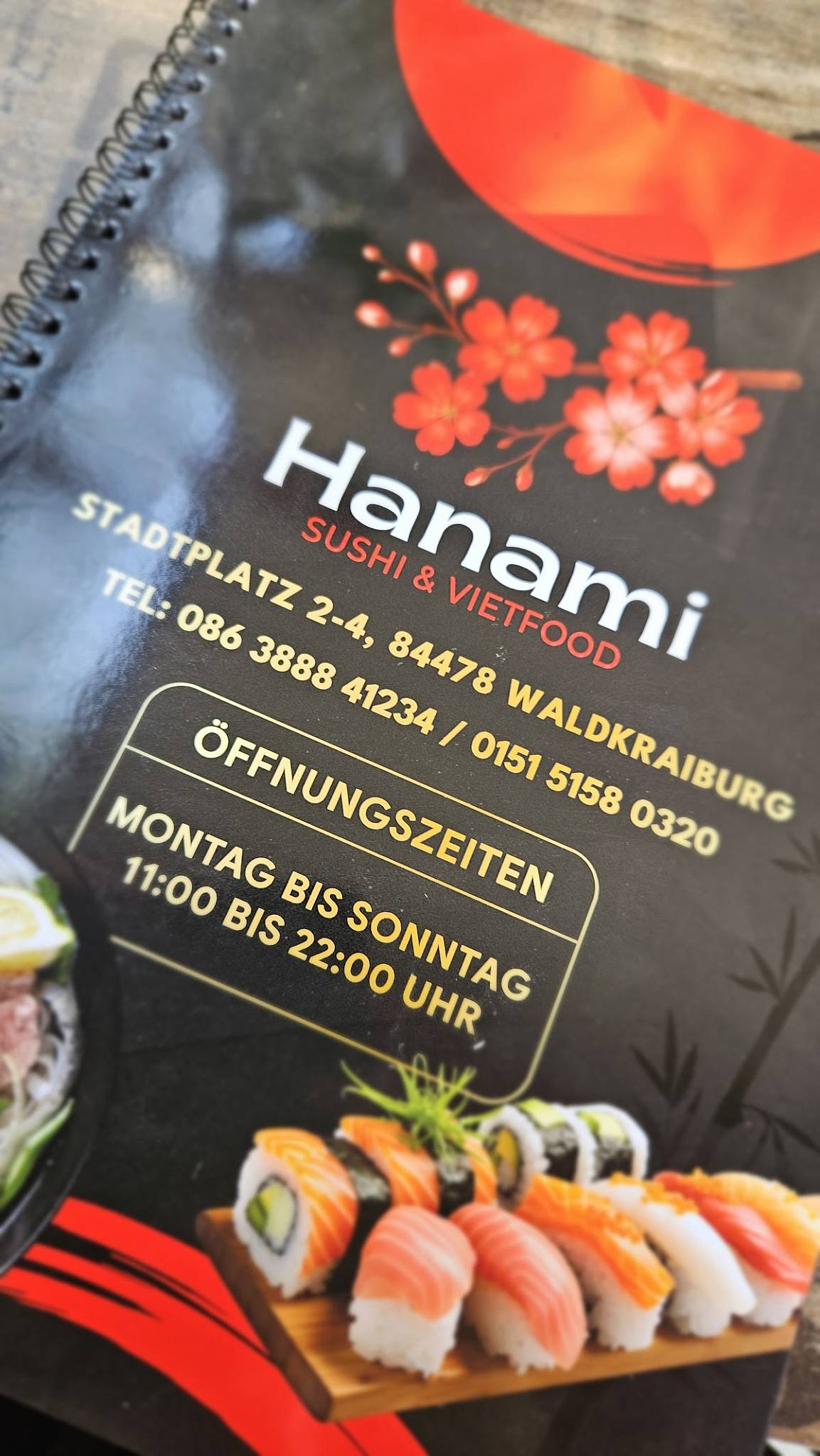 Speisekarte von Hanami Sushi & Viet Foods restaurant, Waldkraiburg