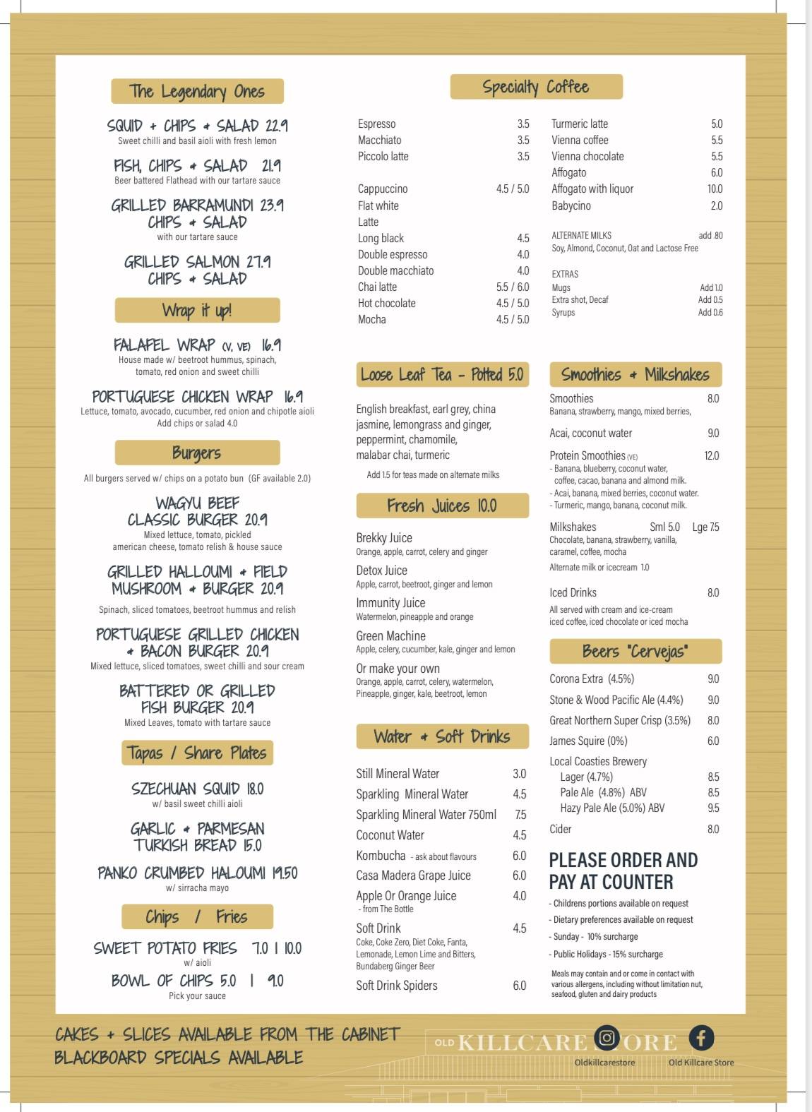 Menu at Hardy's Bistro pub & bar, Killcare
