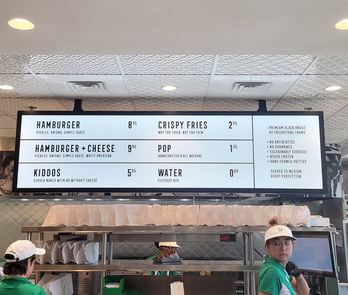 Menu at Harriet's Hamburgers #1 at Optimist Hall restaurant, Charlotte ...
