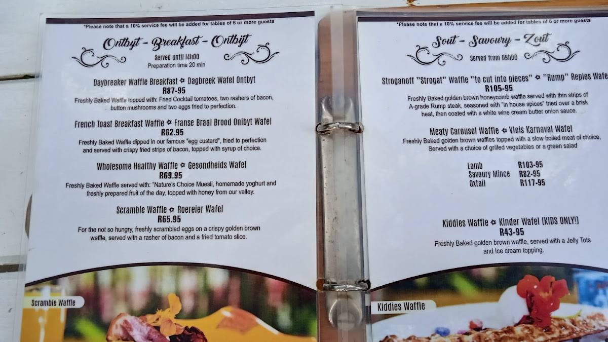 Menu at The Windmill Restaurant, Hartbeespoort