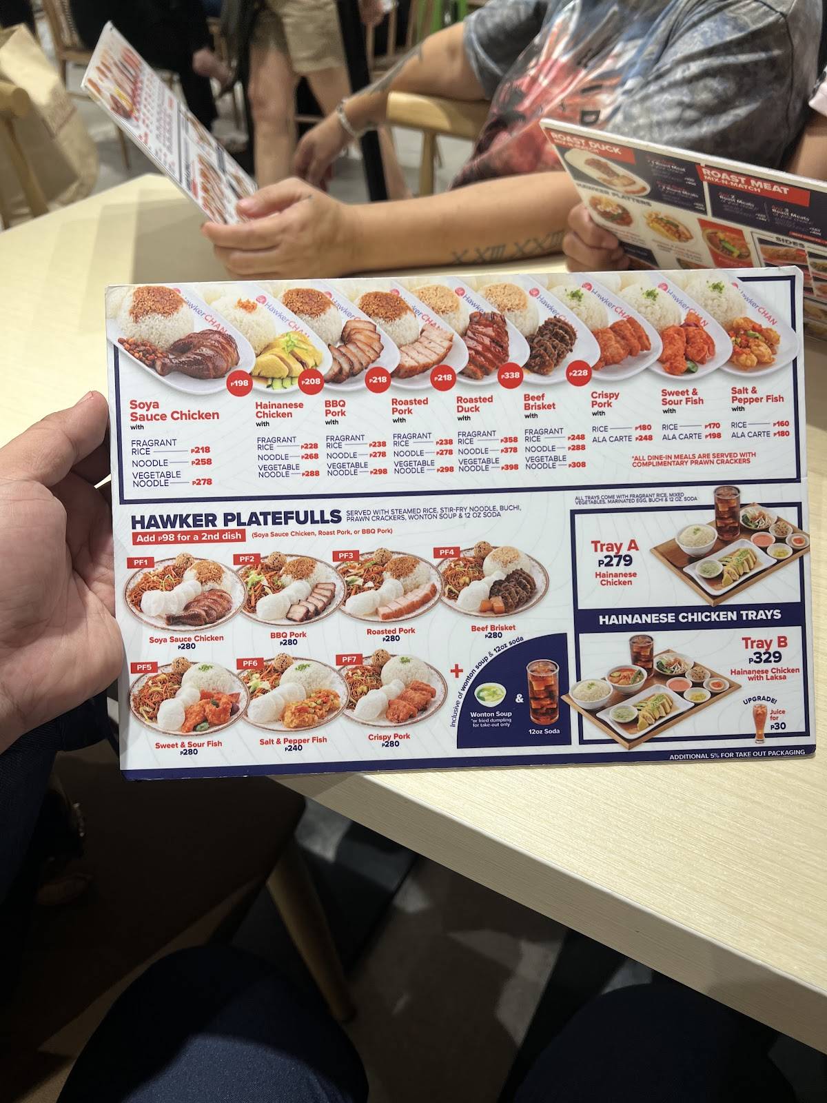 Menu at Hawker Chan Trinoma restaurant, Quezon City