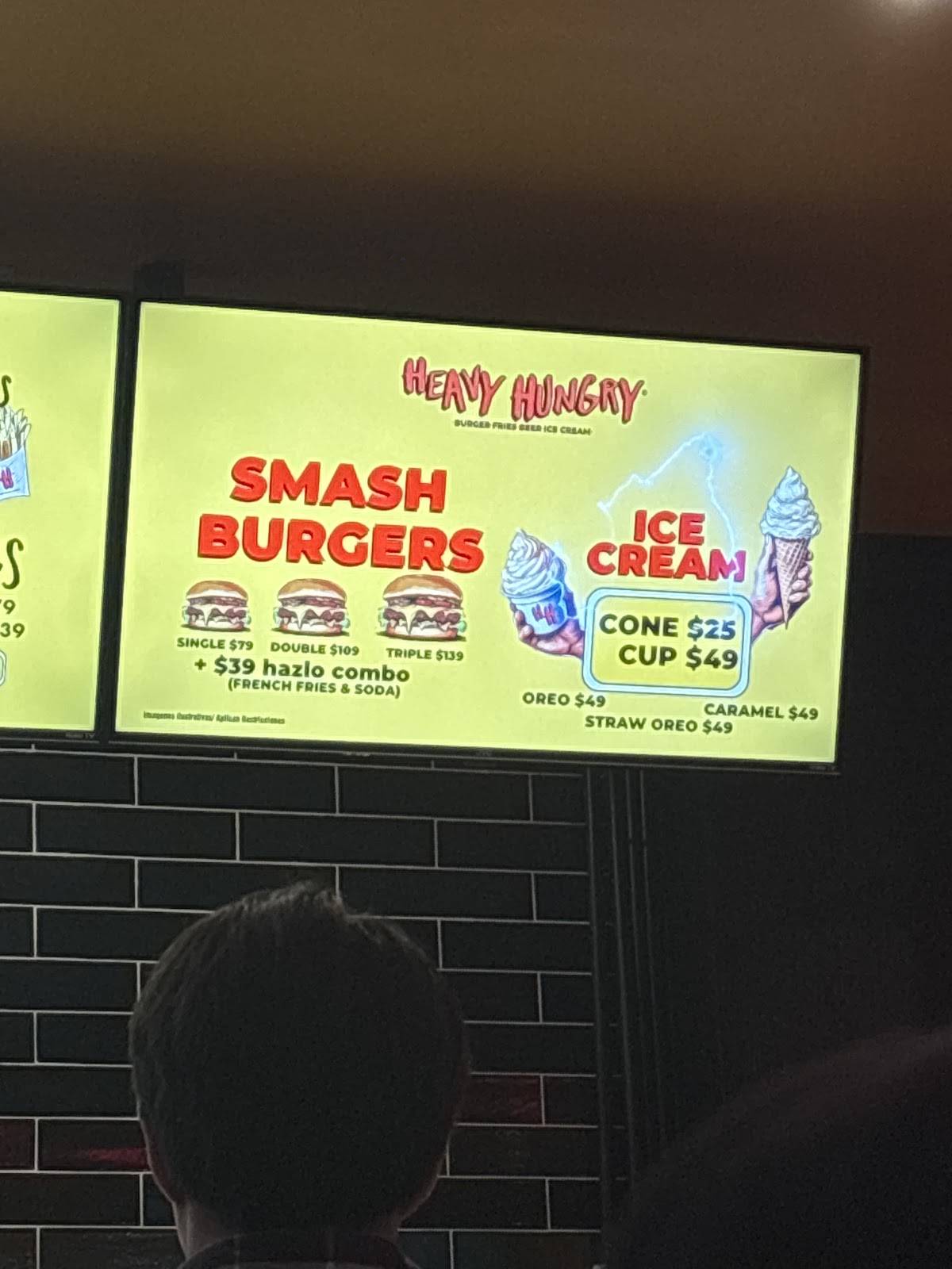Menu at Heavy Hungry Smash Burgers restaurant, Tuxtla Gutiérrez