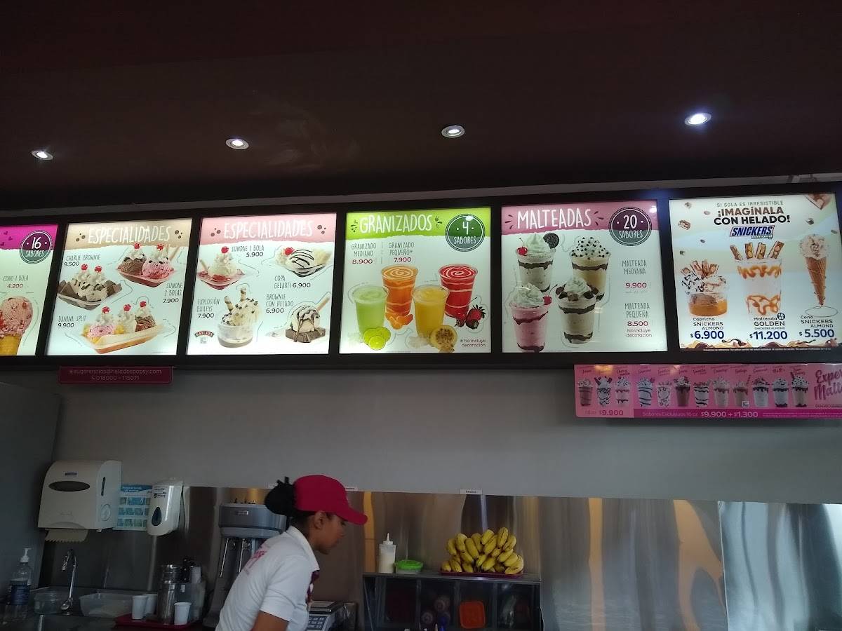 Menu at Heladería Popsy, Melgar