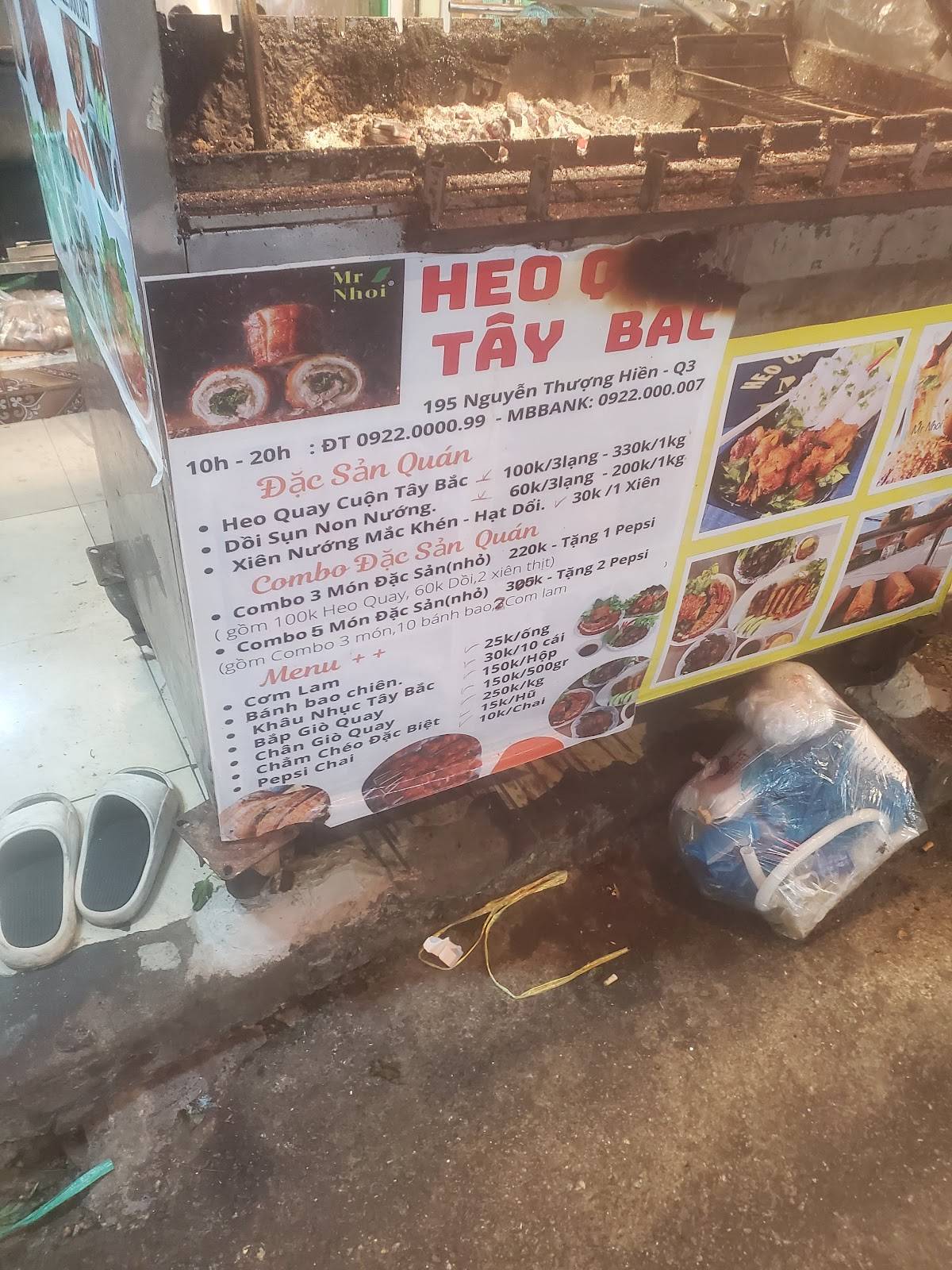 Menu at Heo quay Tây Bắc restaurant, Ho Chi Minh City