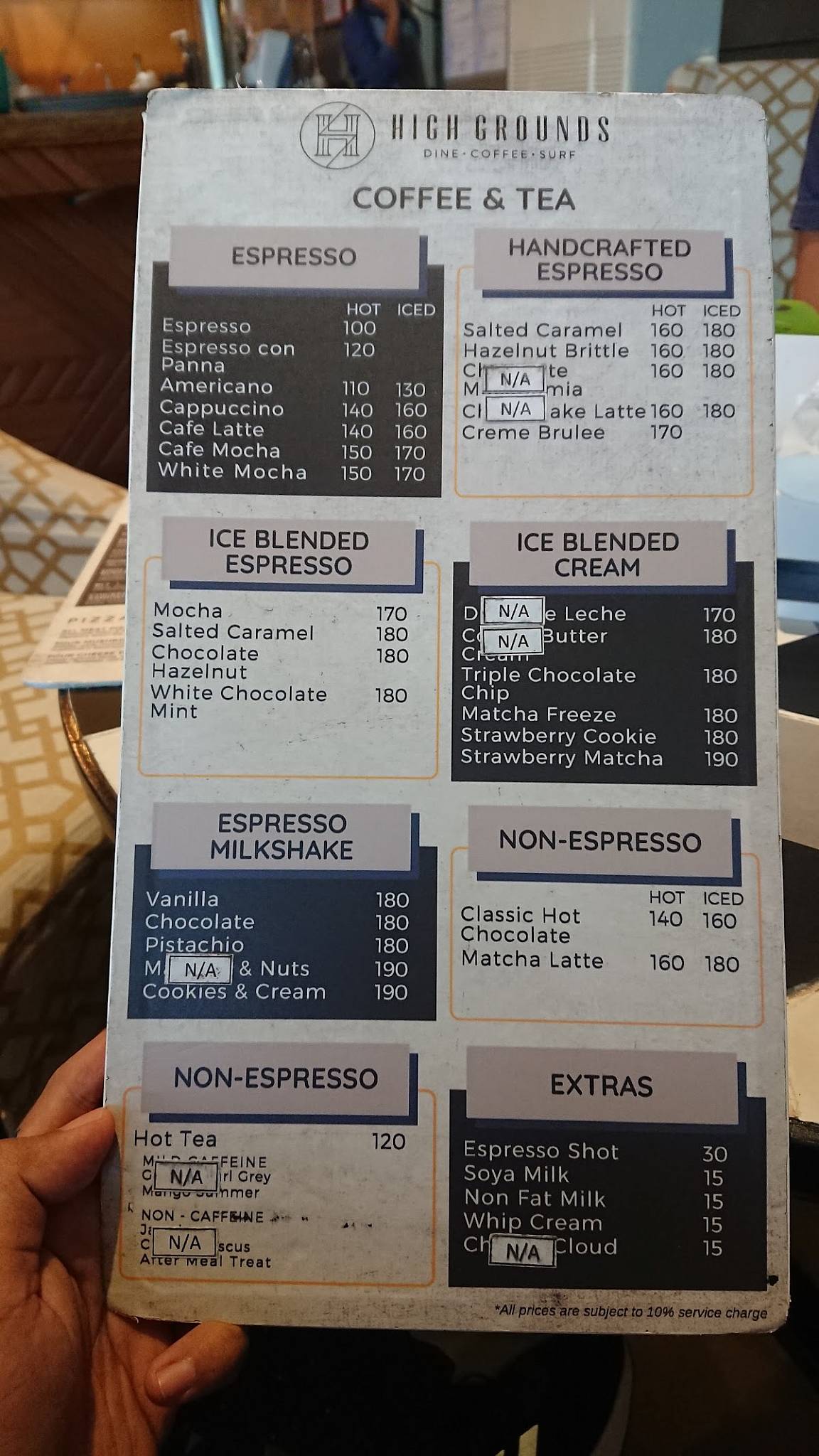 Menu at High Grounds Café cafe, Quezon City