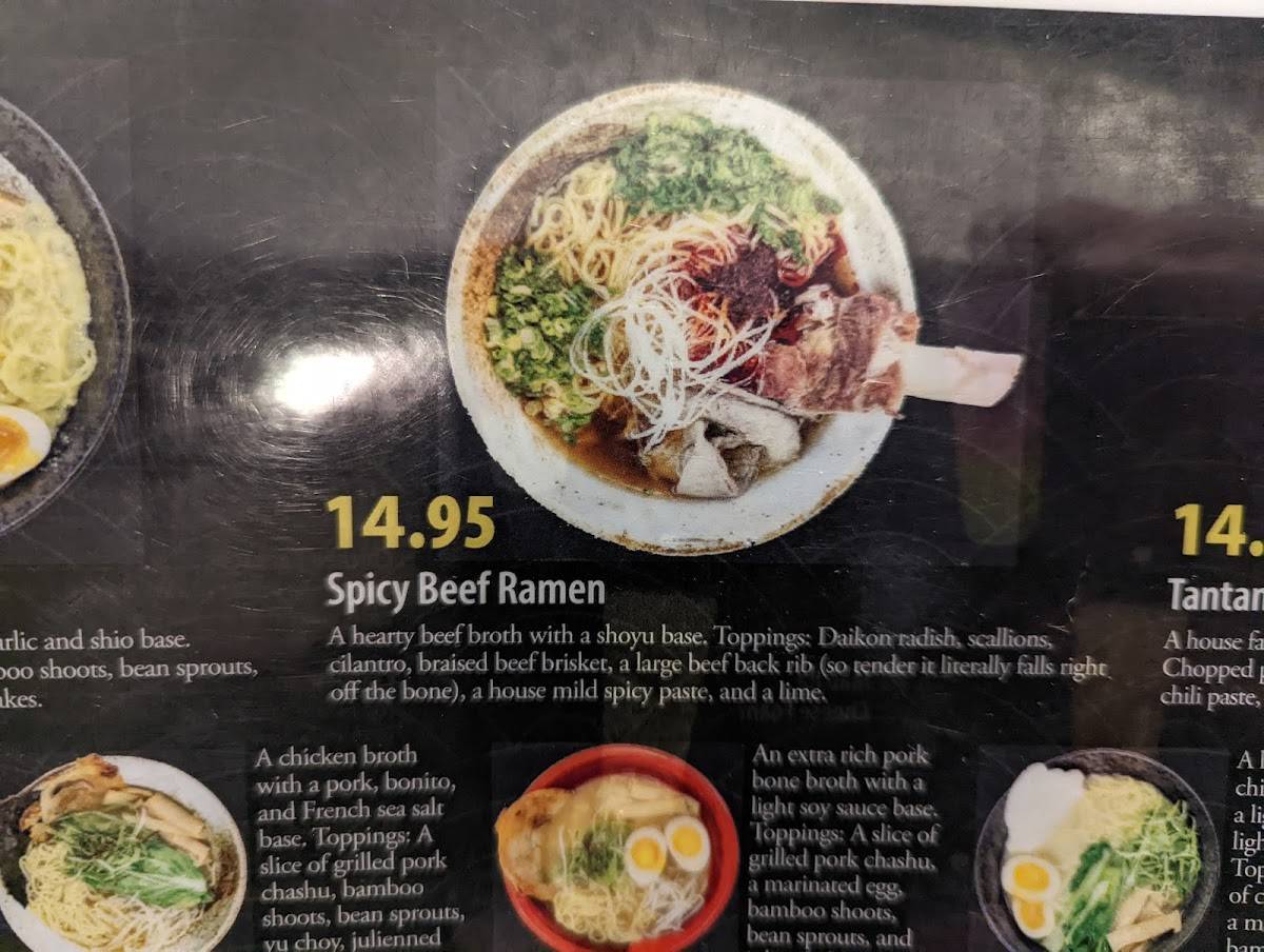 Menu at Hokkaido Ramen House restaurant, Idaho Falls