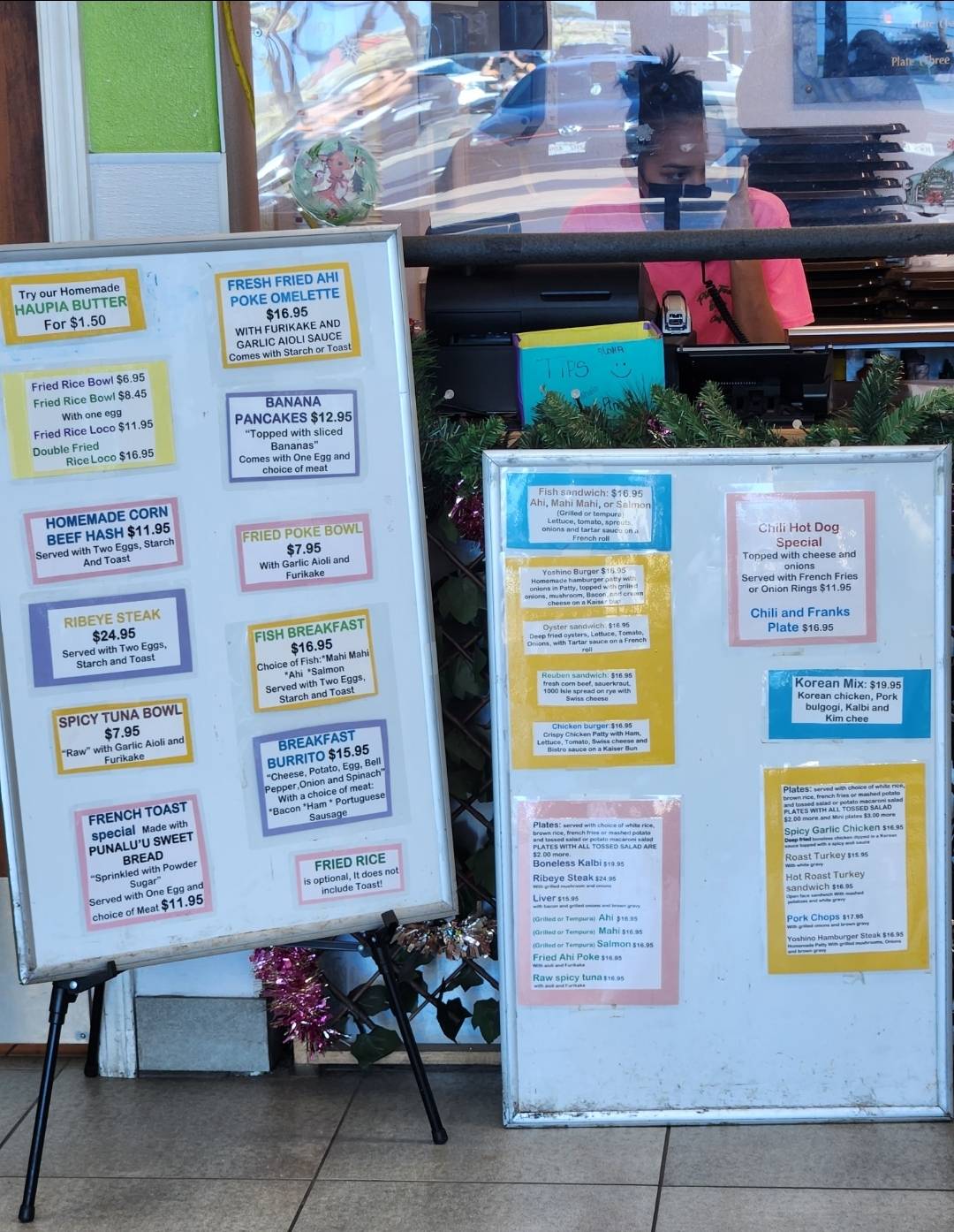 Menu at Pine Tree Cafe, Kailua-Kona, 73-4040 Hulikoa Dr