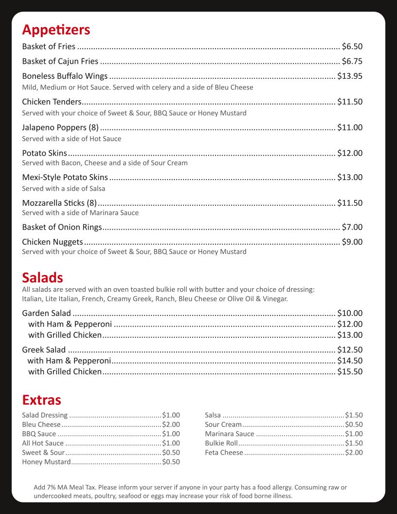 Menu at Home Cafe, Brockton