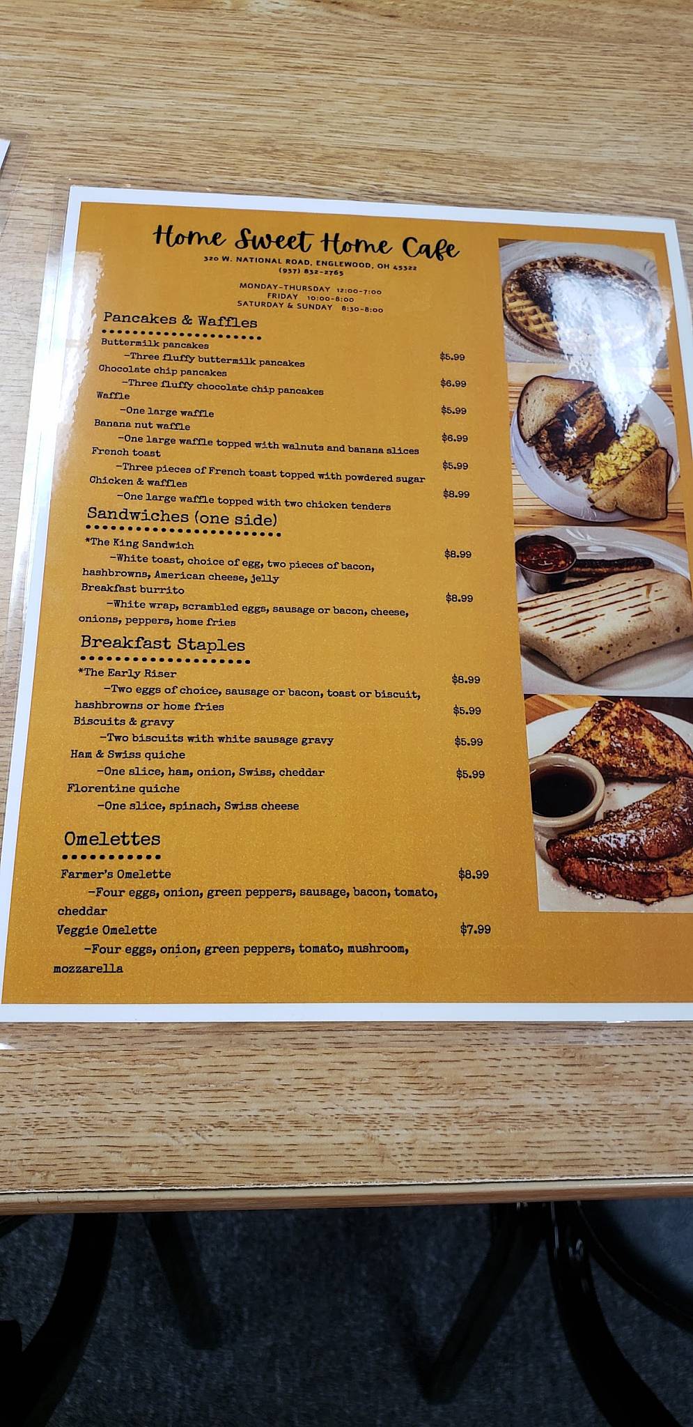Menu at Home Sweet Home Cafe, Englewood