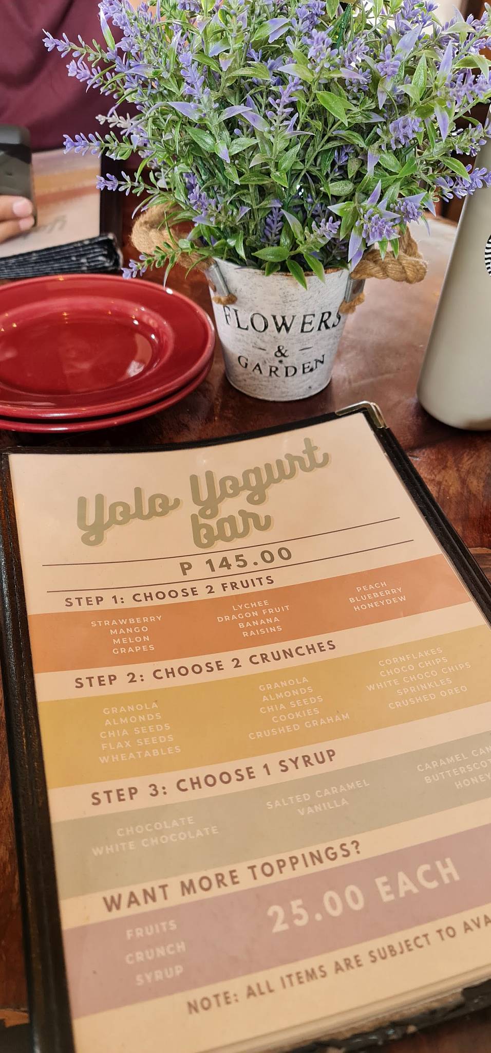 Menu at House of Yogurt Lover (H.O.Y.) restaurant, Baguio