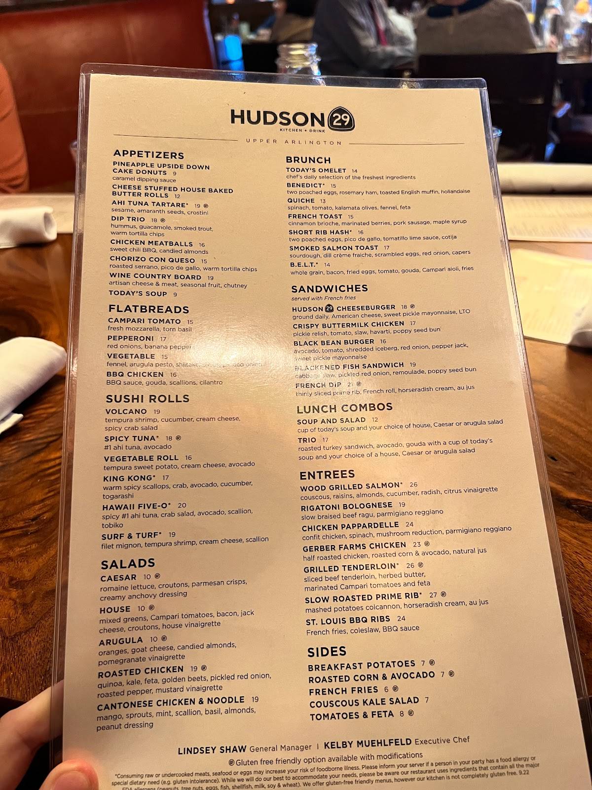 Menu at Hudson 29 Kitchen + Drink restaurant, Upper Arlington, W Lane Ave