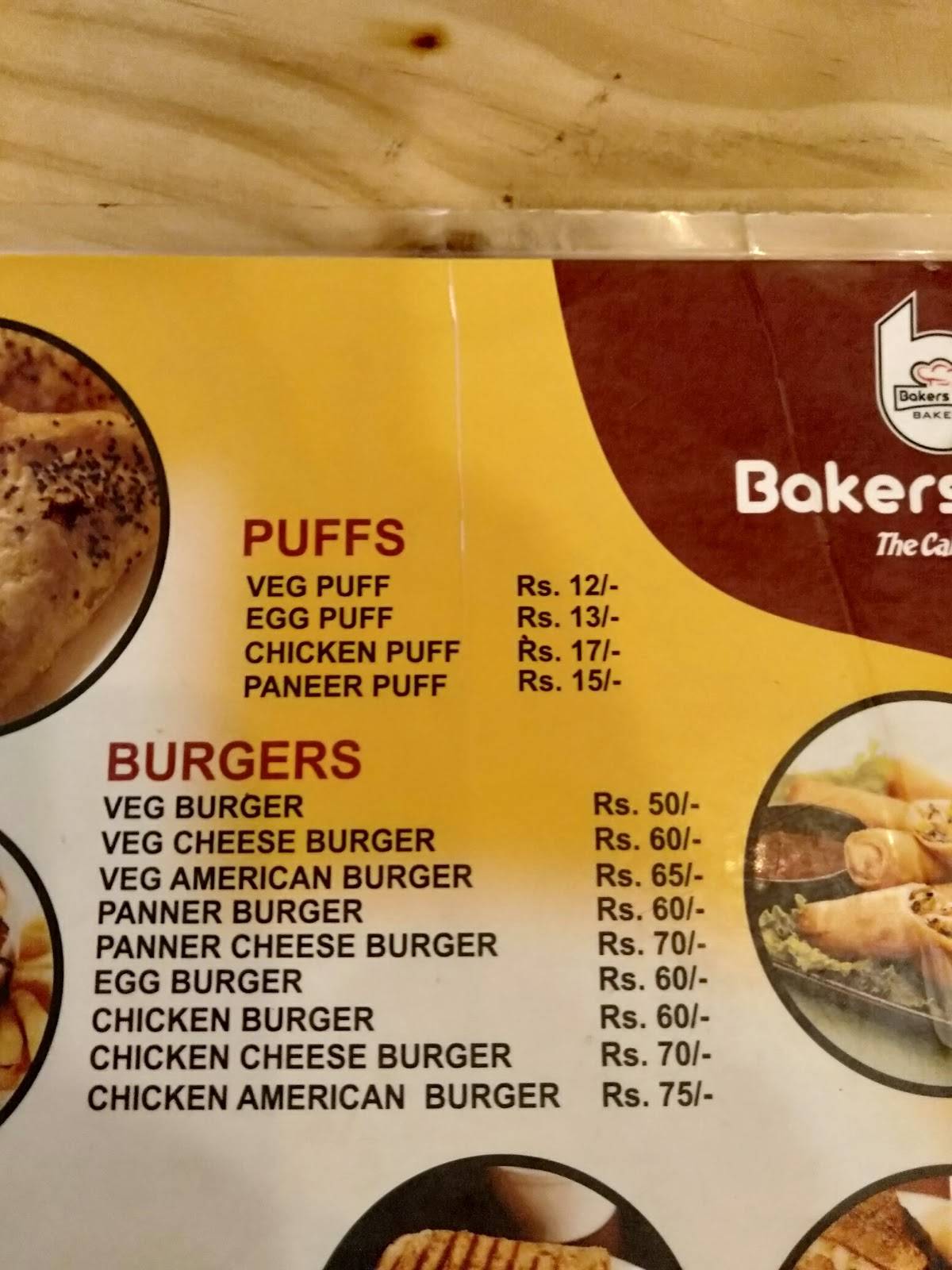 Menu at Baker's Den, Hyderabad, BN Reddy Complex