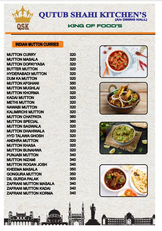 Menu at Qutub Shahi Kitchen's Family Restaurant, Hyderabad