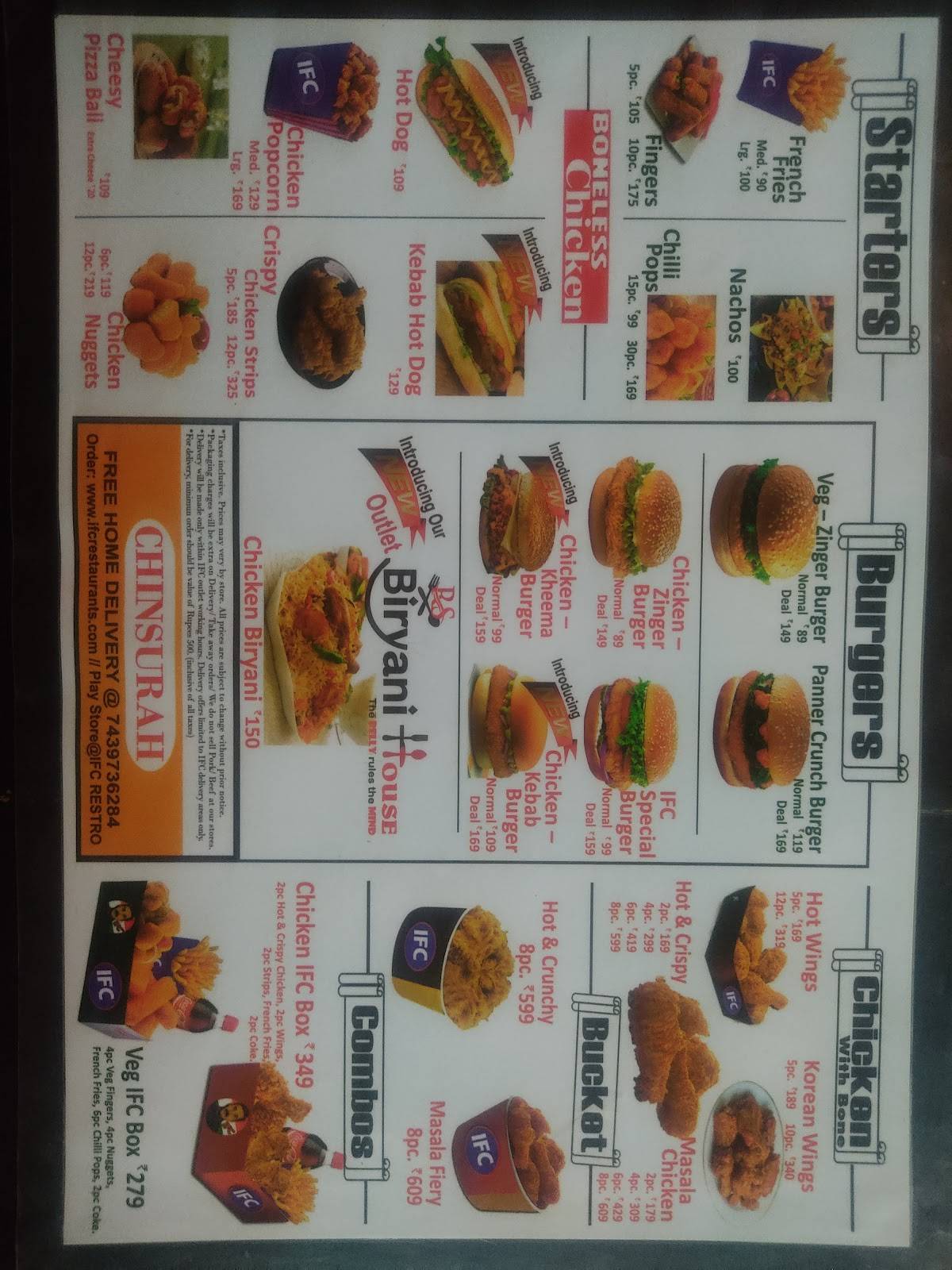 Menu at IFC Restaurant Chinsurah, Hooghly