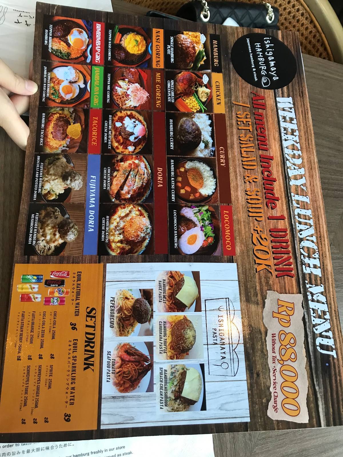 Menu at ISHIGAMAYA HAMBURG & STEAK Plaza Indonesia steakhouse, Jakarta